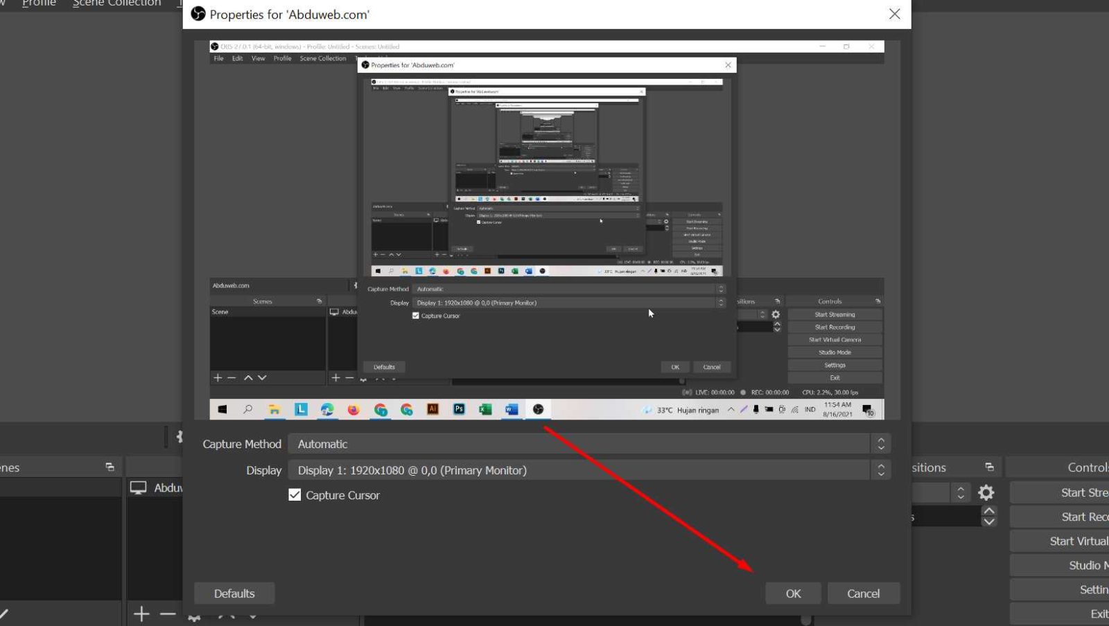Cara Menggunakan Open Broadcaster Software (OBS studio), Termudah